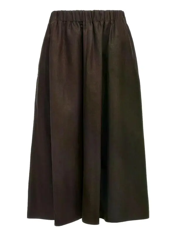 Brunello Cucinelli Linen Maxi Skirt - Brown