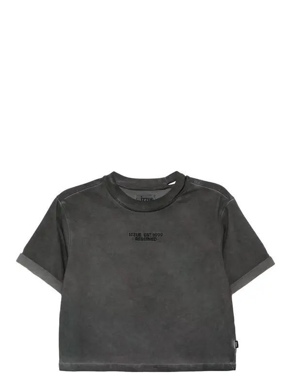Izzue Logo-embroidered T-shirt - Grey