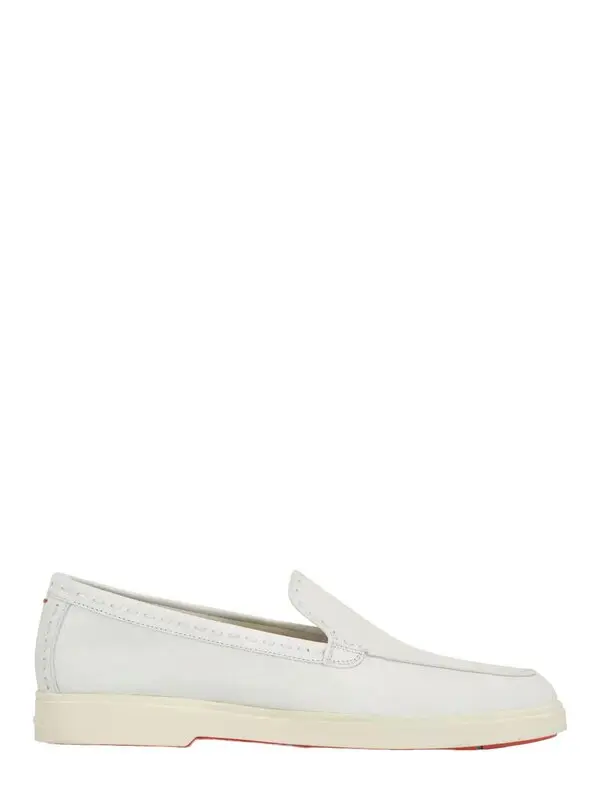 Santoni Leather Loafers - White