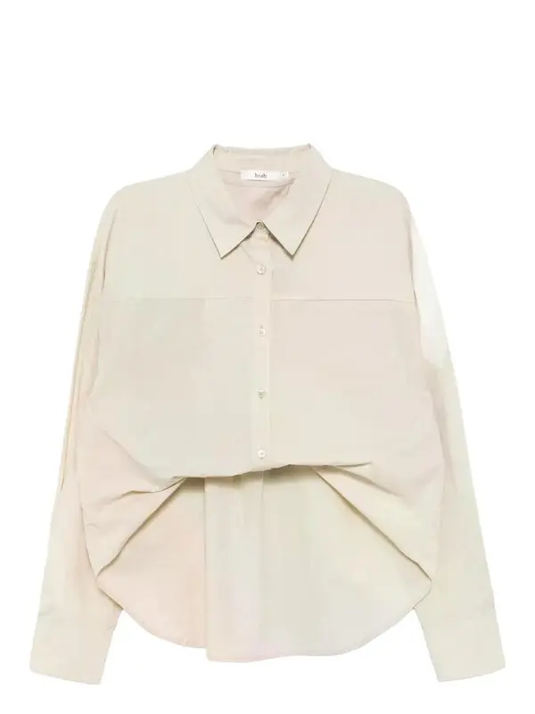 B+AB Asymmetric Tuck Shirt - Neutrals