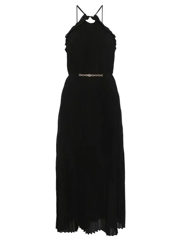 TWINSET Plissé Midi Dress - Black
