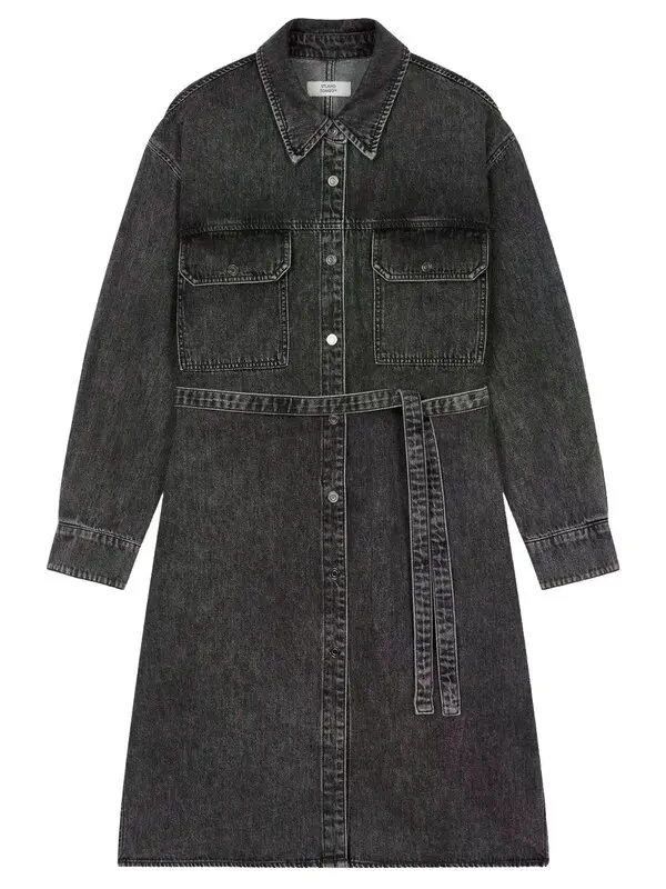 STUDIO TOMBOY Denim Midi Shirt Dress - Black