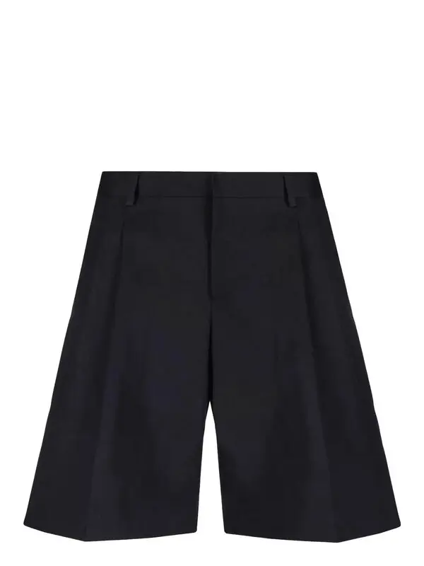 LANEUS Gabardine Bermuda Shorts - Black