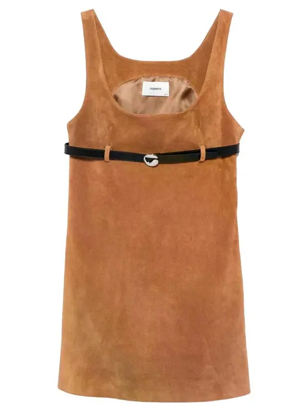 Coperni Belted Mini Dress - Brown