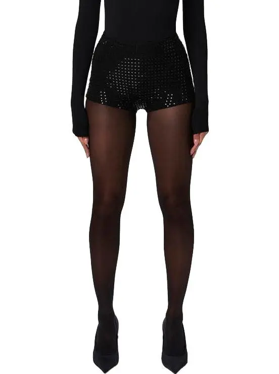 Naked Wardrobe Crystal Studded Shorts - Black