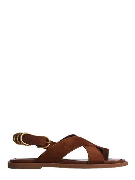 Rag & Bone Gia Toe Loop Sandal - Umber Suede