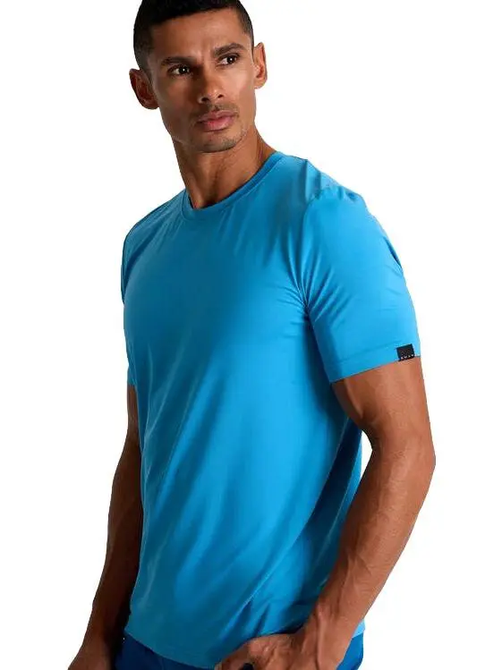Shan Microfiber Crew Neck T-shirt - Blue