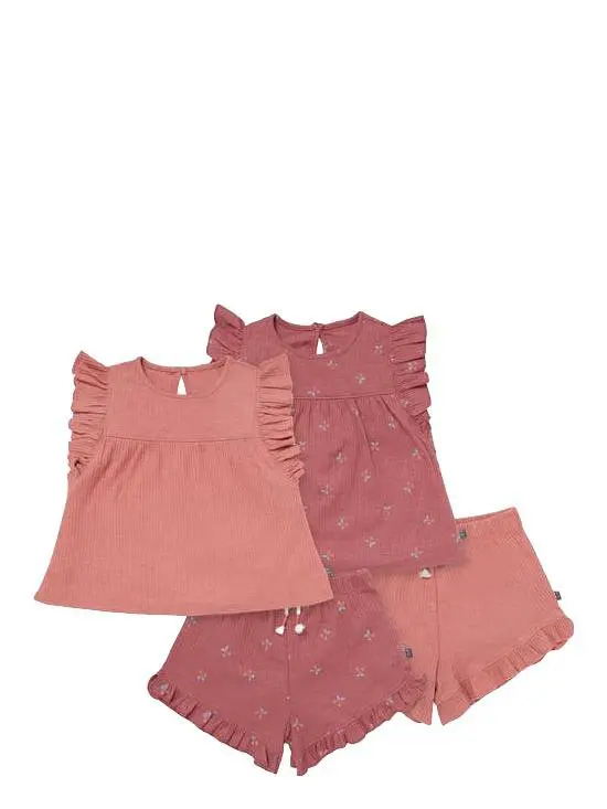 MODERN MOMENTS™ BY GERBER Flutter Sleeve Top And Shorts Set - Dk Rose Cherries