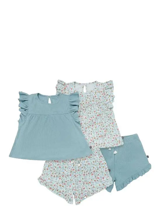 MODERN MOMENTS™ BY GERBER Flutter Sleeve Top And Shorts Set - Lt Sky Vine Floral