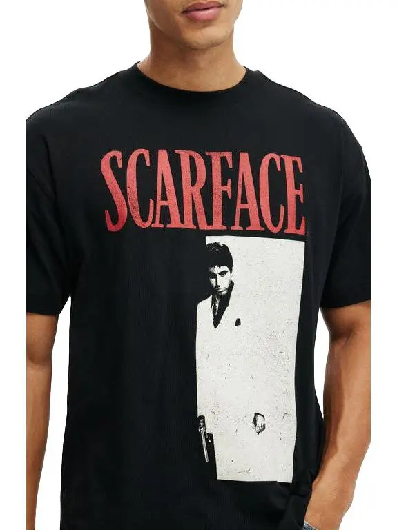 COTTON ON Box Fit License T-shirt - Black Scarface-poster