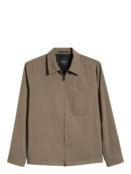 Theory Travel Motion Wool Blend Overshirt - Morel