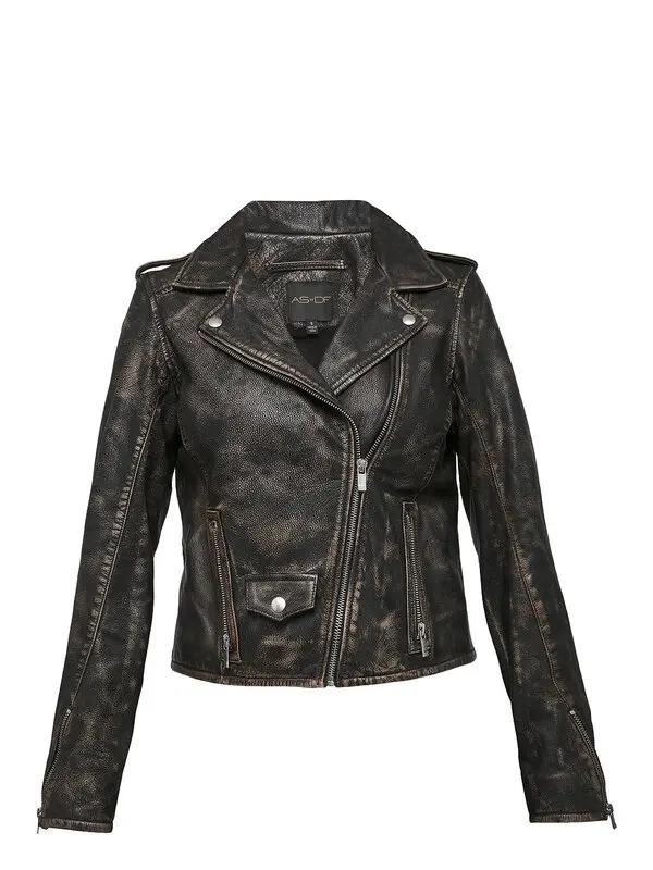 AS By DF Bonnie Leather Jacket - Distressed Black