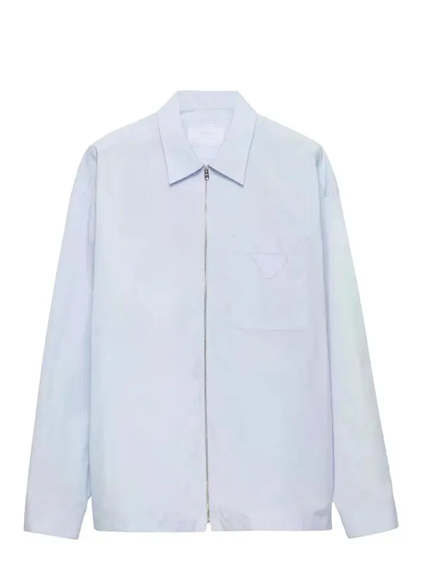 Prada Cotton Zip-up Shirt - Blue