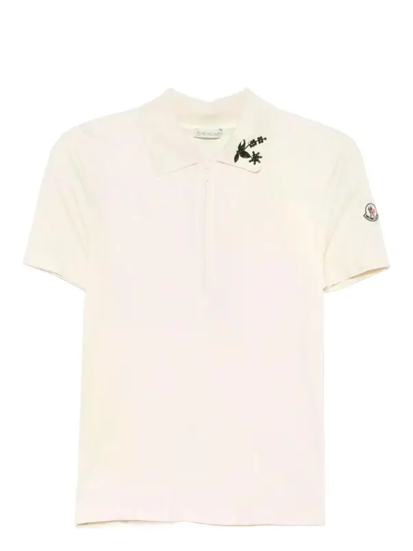 Moncler Beaded Polo Shirt - Neutrals