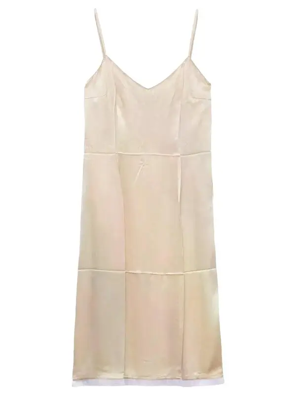 Prada Satin Crepe Midi Dress - Neutrals