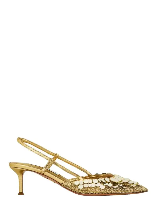 AQUAZZURA 50mm Can Can Pumps - Gold