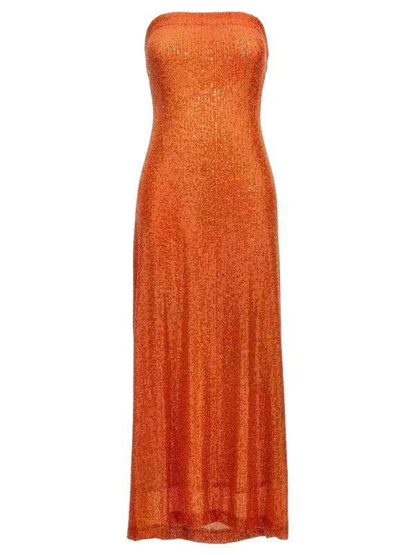 LE TWINS Gina Strapless Dress - Orange