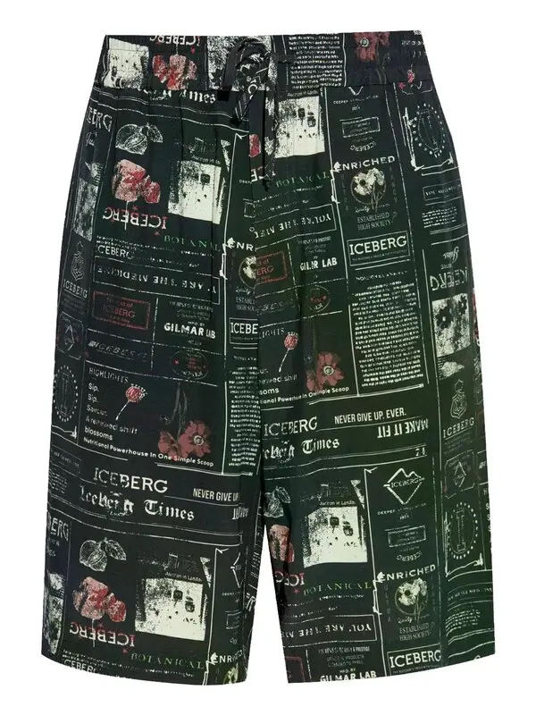 Iceberg Printed Shorts - Black