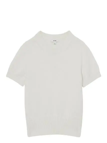 REISS Anita Short-sleeve Top - Ivory