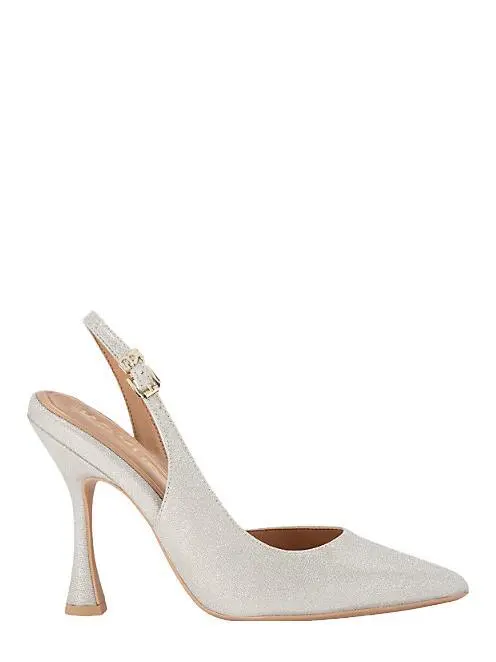 Kurt Geiger Aria2 Sling-back Heeled Faux-leather Courts - Silver