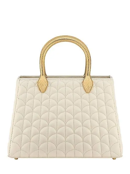 BVLGARI Serpentine Duo Top Handle Bag - White