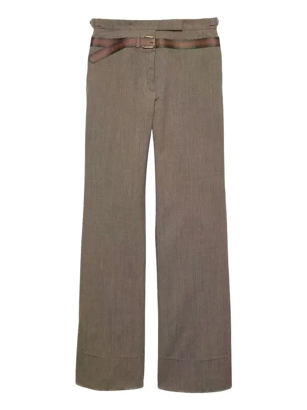 Prada Printed Belted Trousers - Grey