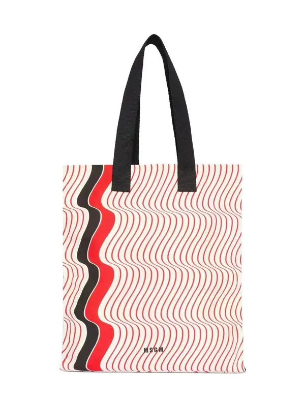 MSGM Printed Tote Bag - Red