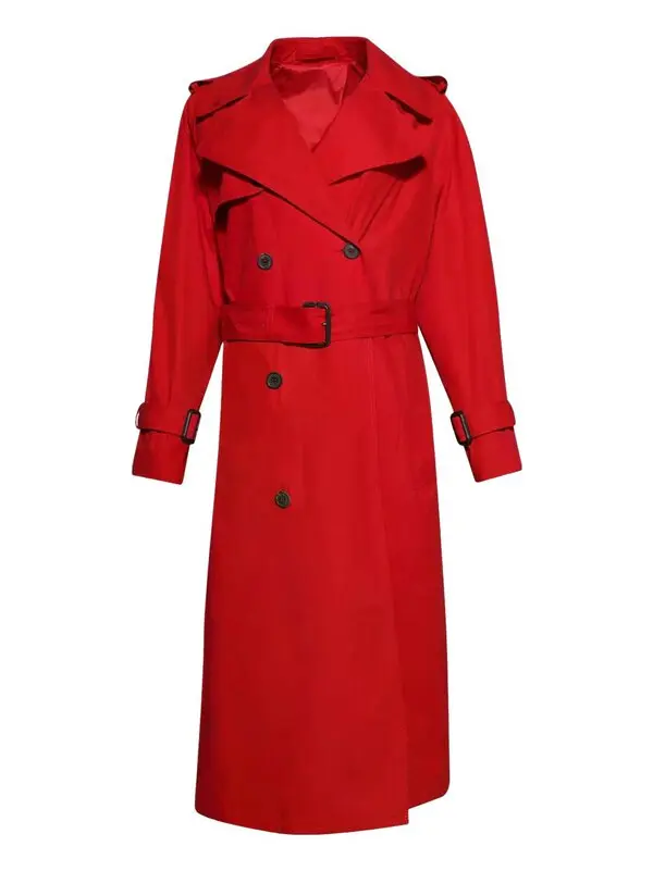 Wardrobe.NYC Cotton Trench Coat - Red
