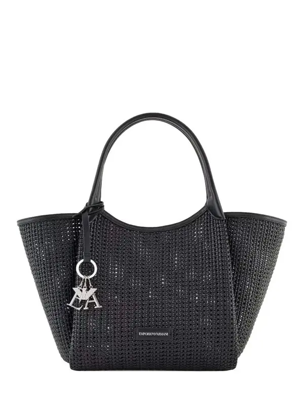 Emporio Armani Logo Key Fob Tote Bag - Black