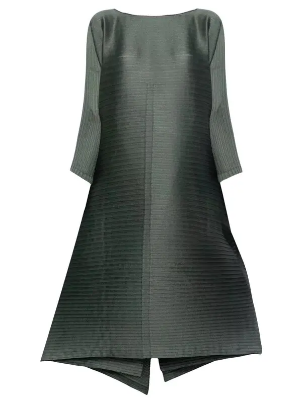 Issey Miyake Panelled Pleated Midi Dress - Green