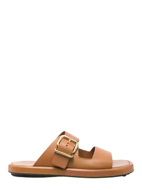 TOD'S Leather Slides - Brown