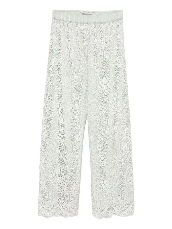 D.exterior Floral Lace Trousers - Green