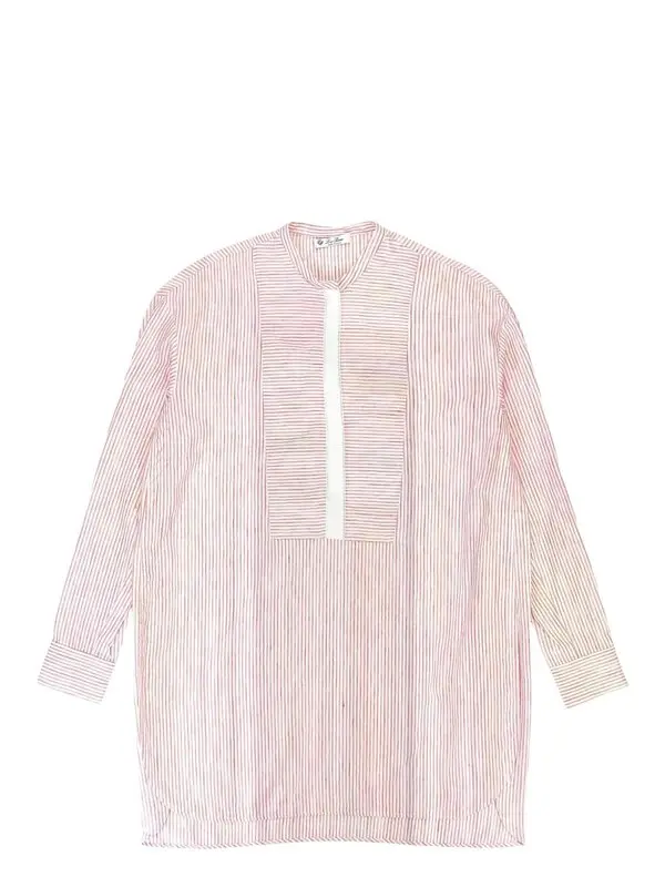 Loro Piana Mock-neck Striped Shirt - Pink