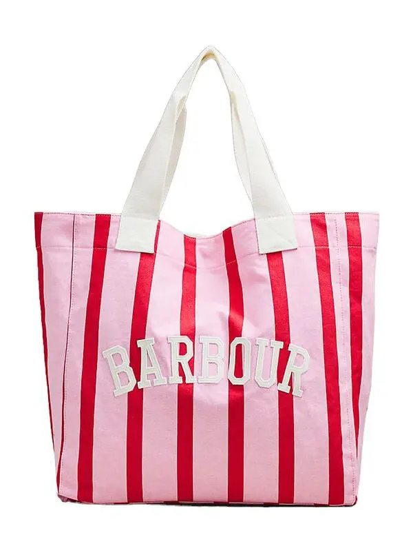 Barbour Emily Varsity Denim Tote - Pink Stripe