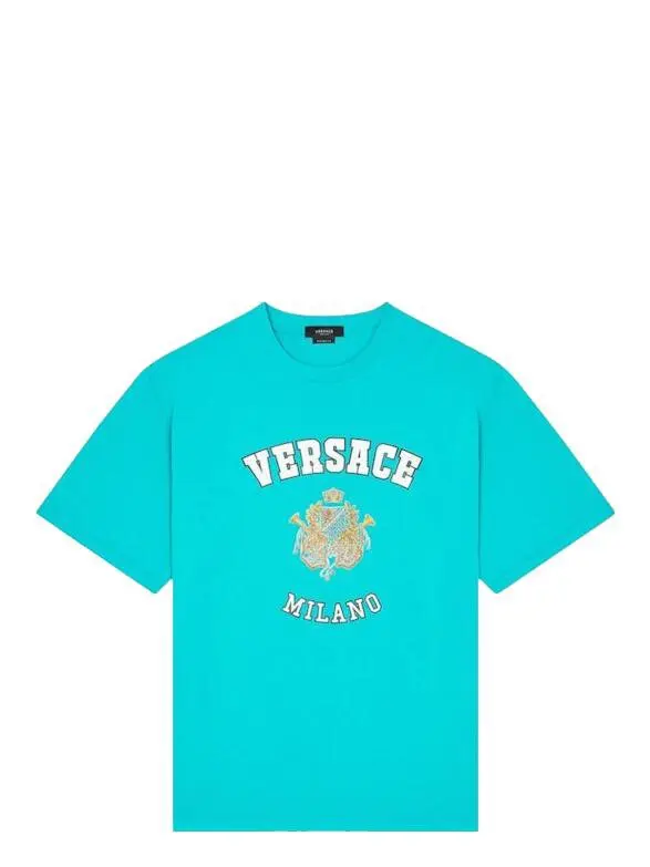 Versace Milano College Tee Shirt - Turquoise