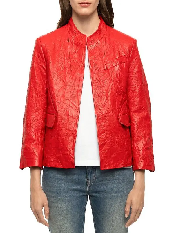 Zadig&Voltaire Veryn Cuir Froisse Leather Jacket - Love