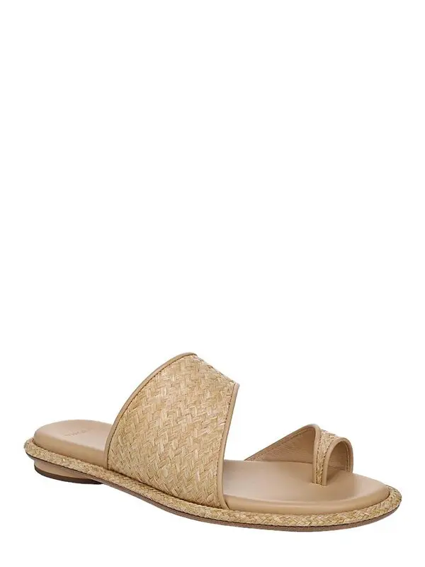 Vince Lukas Raffia Slide Sandals - Toasted White