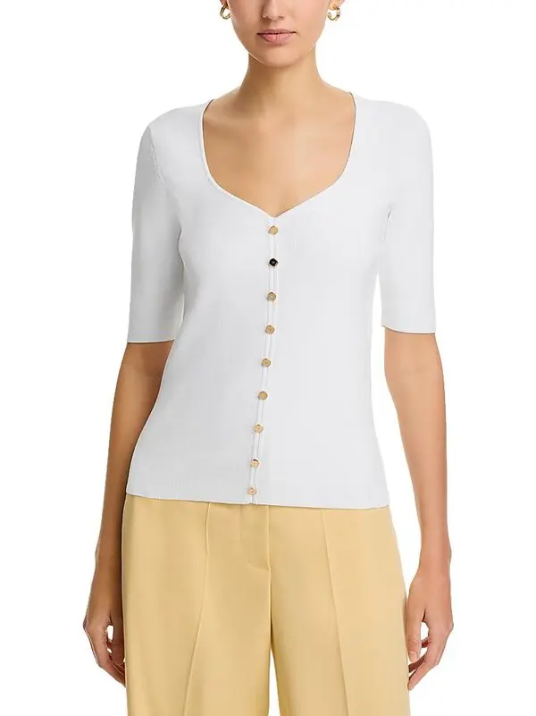 Elie Tahari Jessica Sweetheart Sweater - Sky White