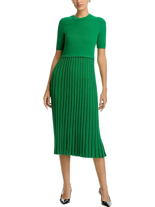 Elie Tahari The Vesper Sweater Dress - Green Lark