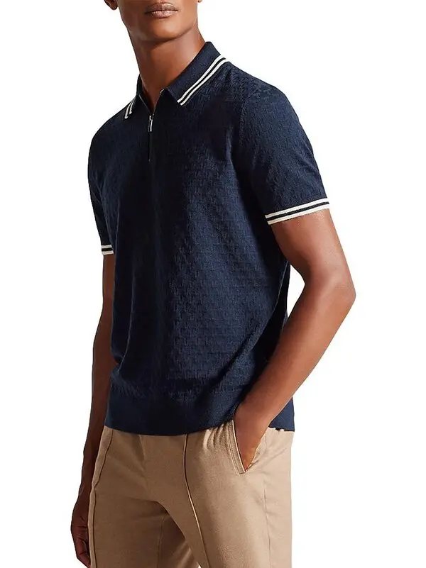 Ted Baker London Mahani Zip Polo Shirt - Navy