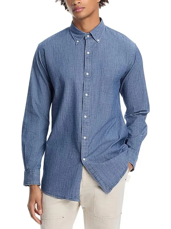 Peter Millar Tamworth Chambray Cotton Stretch Sport Shirt - Indigo
