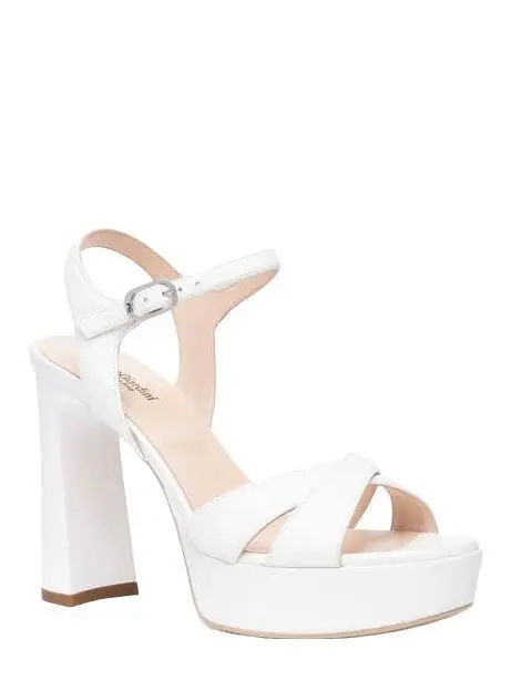 NEROGIARDINI Ankle Strap Platform Sandal - White