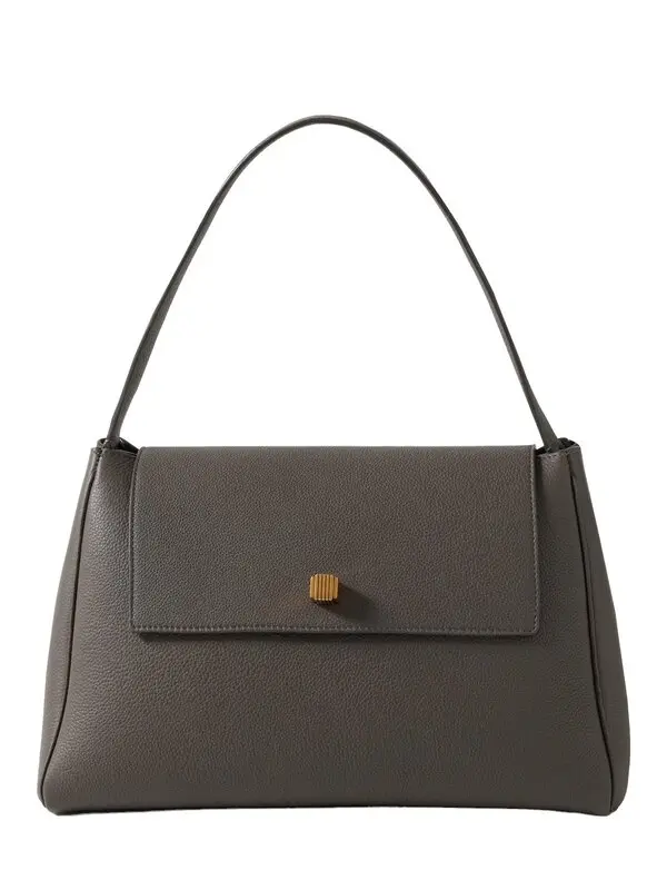 Khaite Audrey Textured-leather Shoulder Bag - Gray