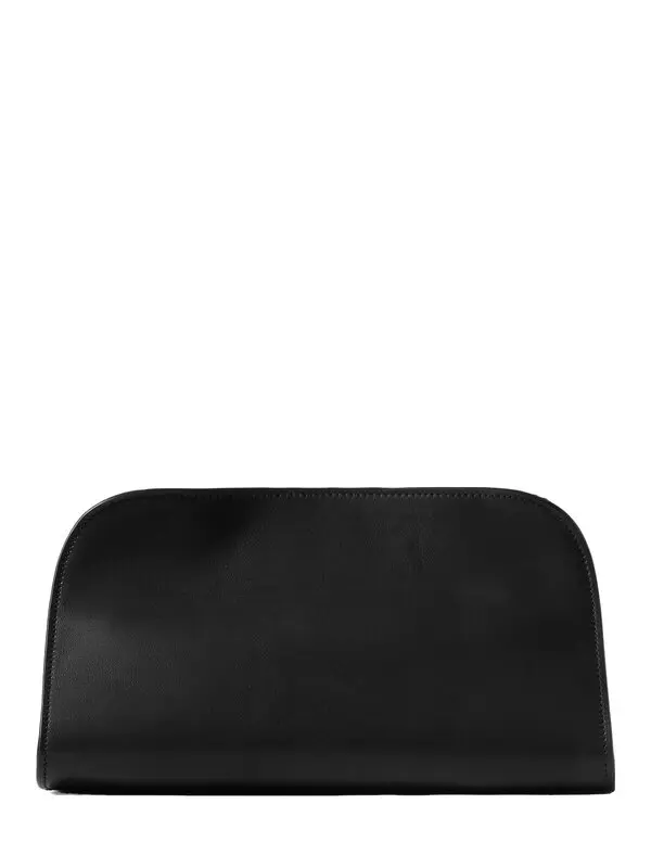 THE ROW Peggy Leather Clutch - Black