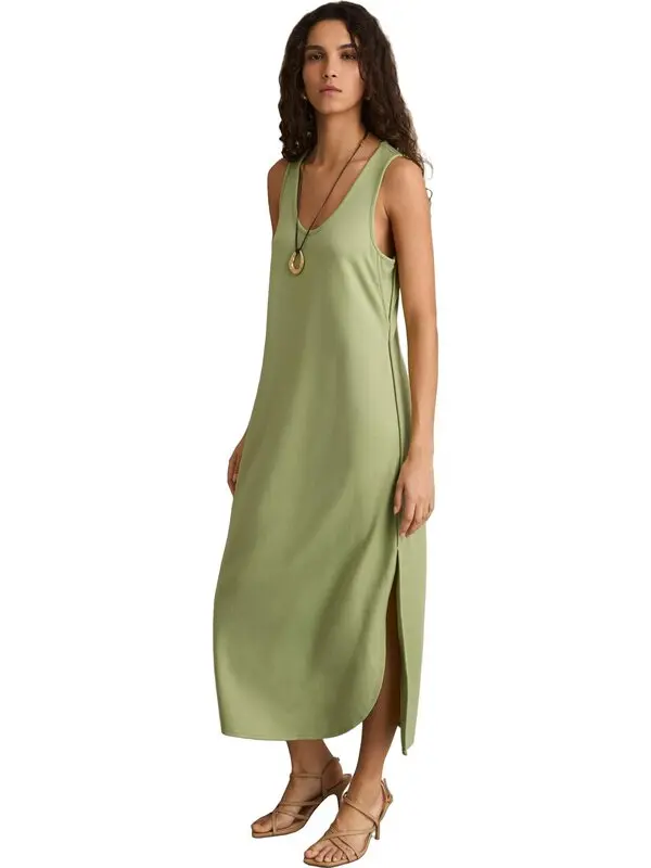 REISS Peyton Jersey Knit Maxi Dress - Green
