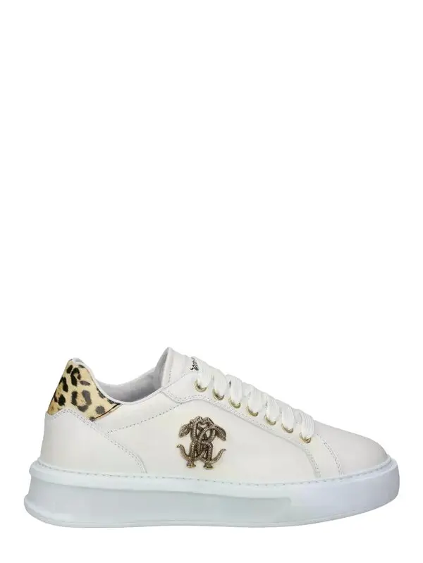 Roberto Cavalli Leather Sneakers - Neutrals