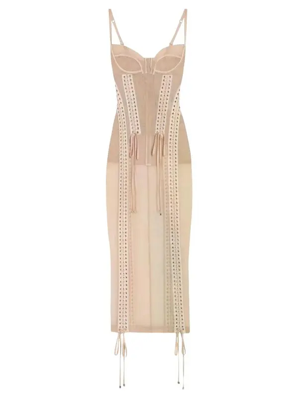 Dolce & Gabbana Bustier Midi Dress - Neutrals