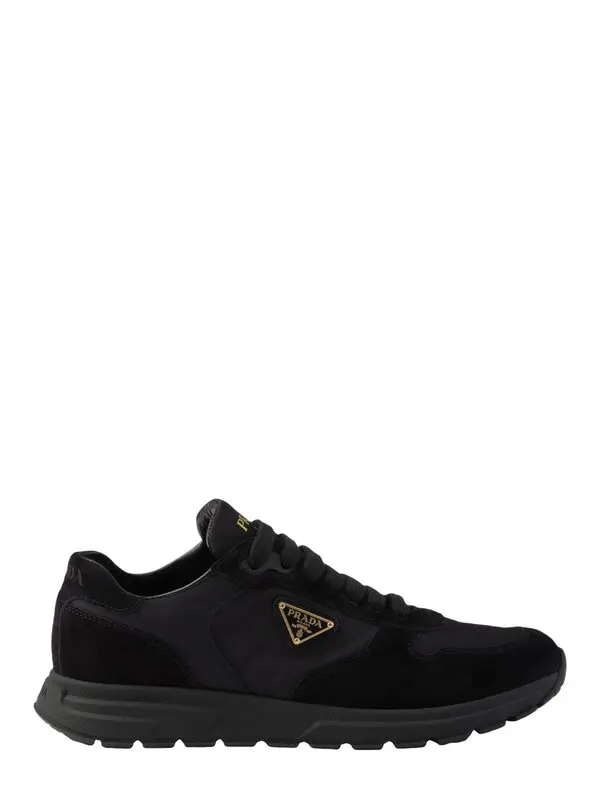 Prada Re-nylon And Suede Prax 2.0 Low-top Sneakers - Black