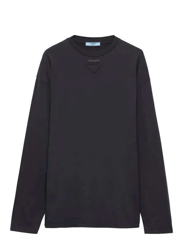 Prada Cotton Distressed T-shirt - Grey