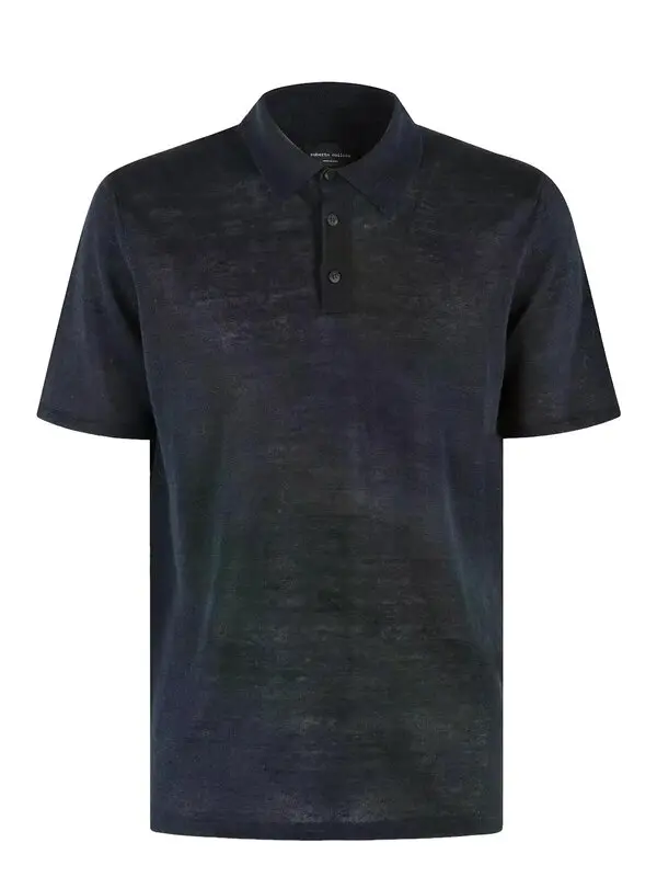 ROBERTO COLLINA Linen-cotton Polo Shirt - Blue